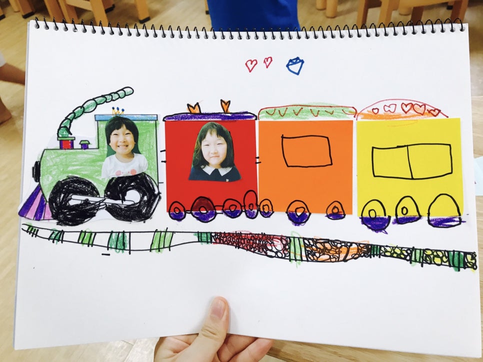 교통기관 색종이로 기차 그림 그리기 네이버 블로그